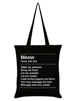 Meow Definition Black Tote Bag
